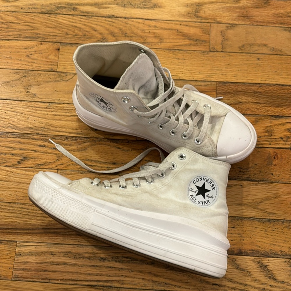 White Platform High Top Converse - Gem